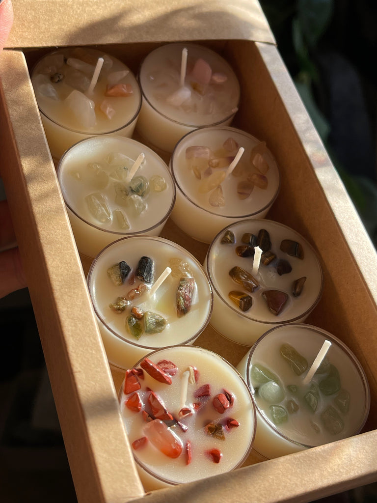 Crystal Infused Tea Light Sample Pack | Crystal Collection – Damsel in ...
